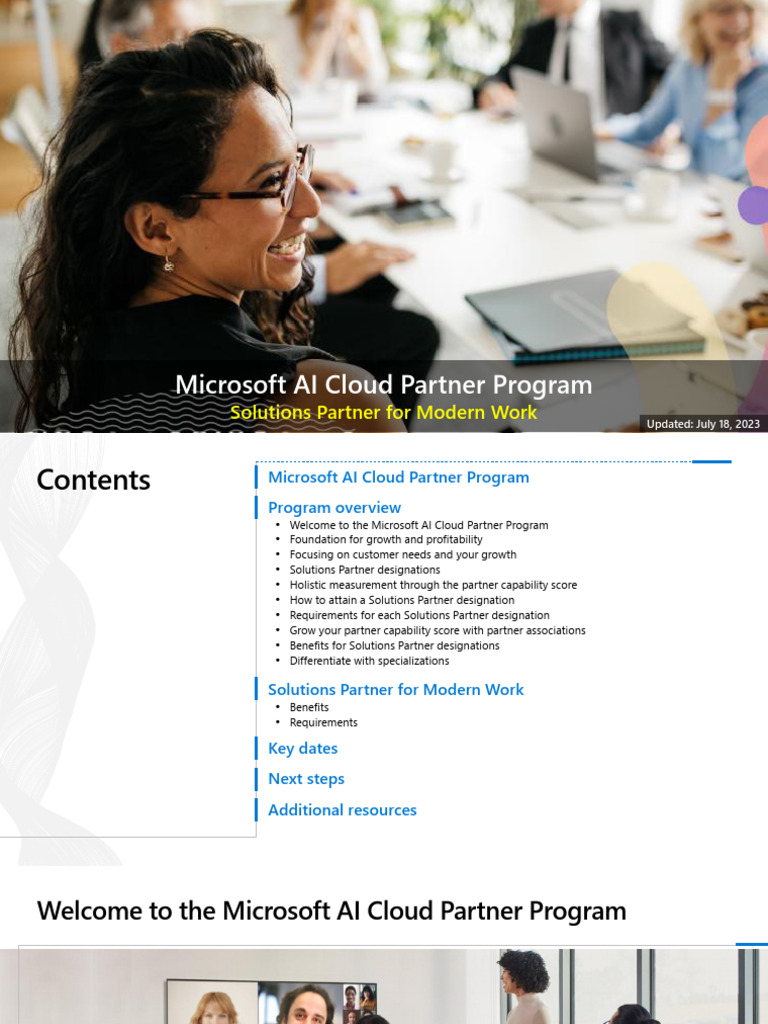 Solutions Partner For Modern Work Walking Deck | PDF | Microsoft Azure ...