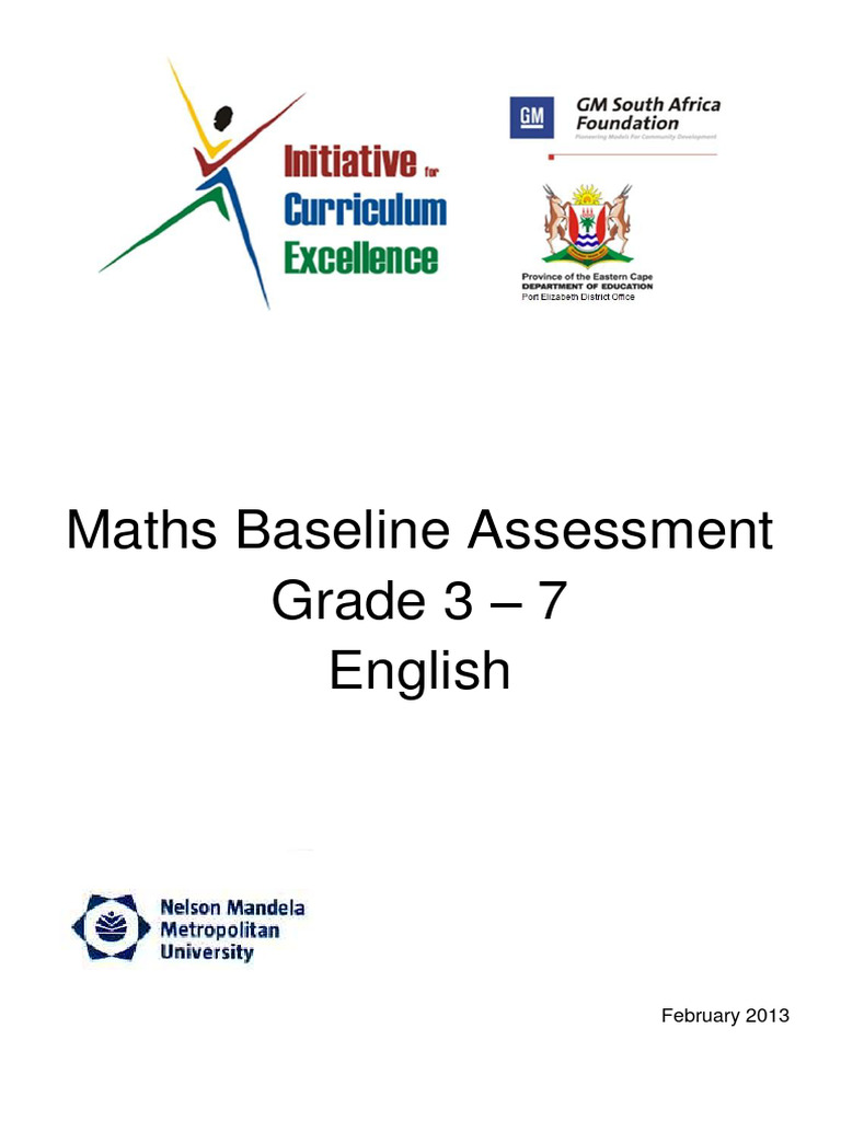 Grade 3 Maths Baseline Assessment | PDF