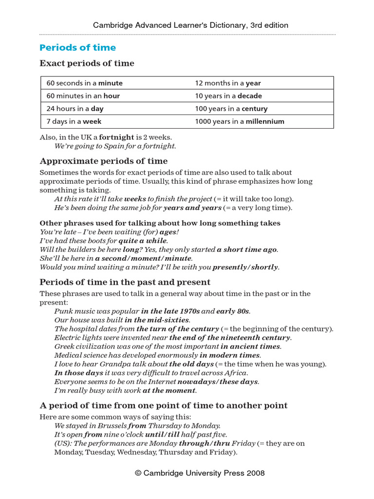 Understanding Periods of Time | PDF