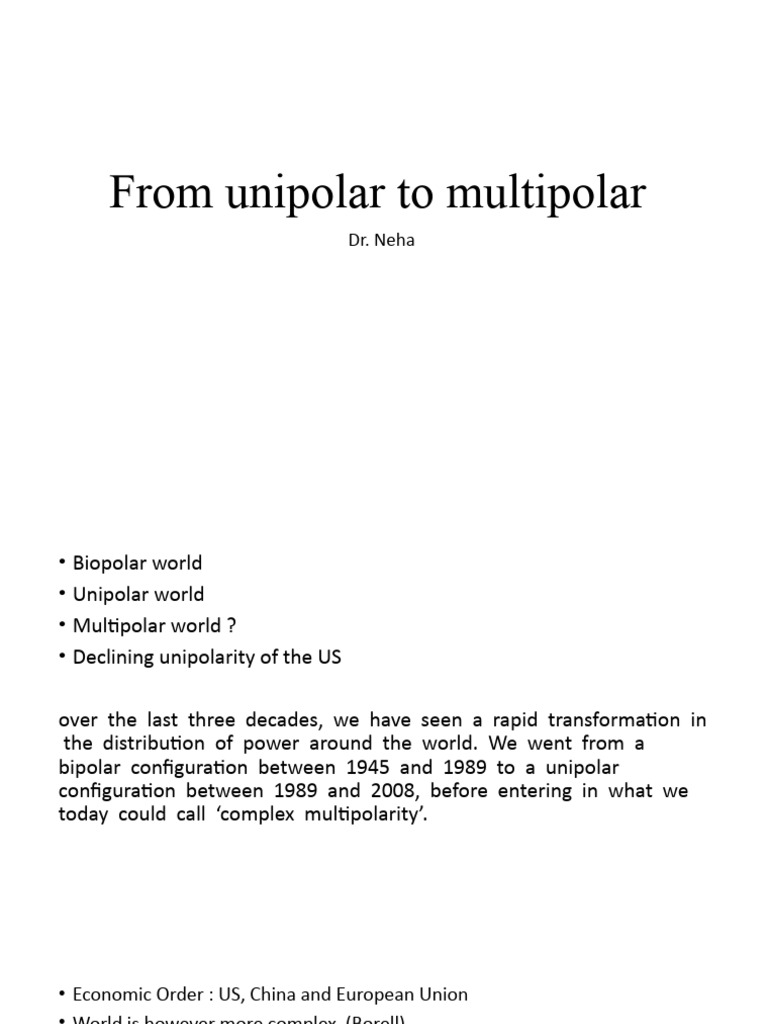 Transition to a Multipolar World | PDF | Polarity (International ...