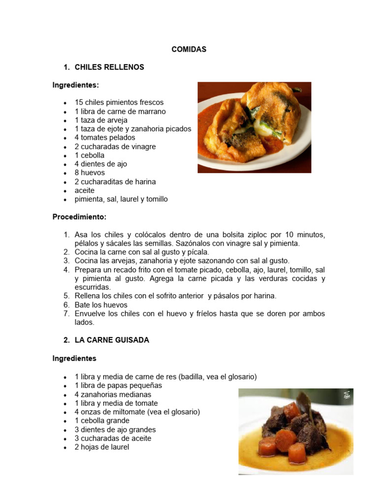 Recetas Refacciones Comida y Bebidas | PDF | Cilantro | Cocinando