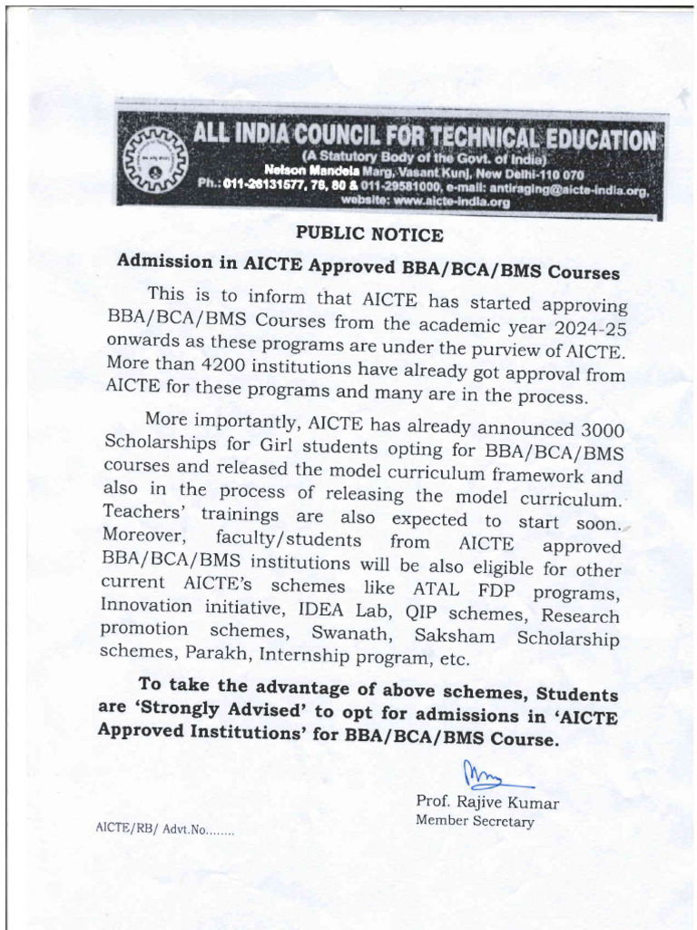 Public Notice BBA-BCA-BMS | PDF