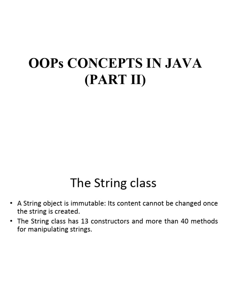 Object Oriented Programming Concepts Ii Pdf String Computer Science Class Computer