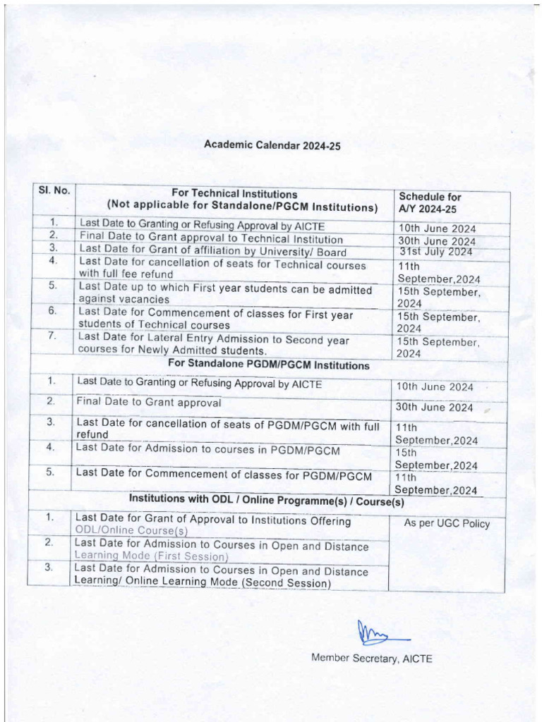 Academic Calandar 2024-25 | PDF