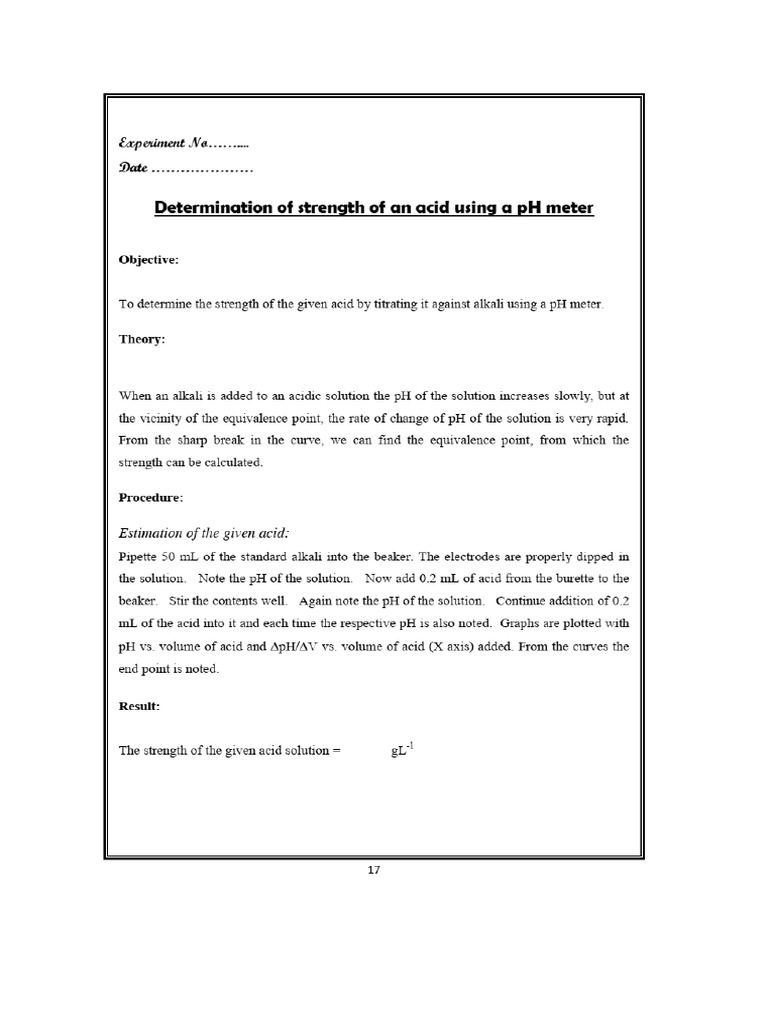 1 - PH Metric Experiment | PDF