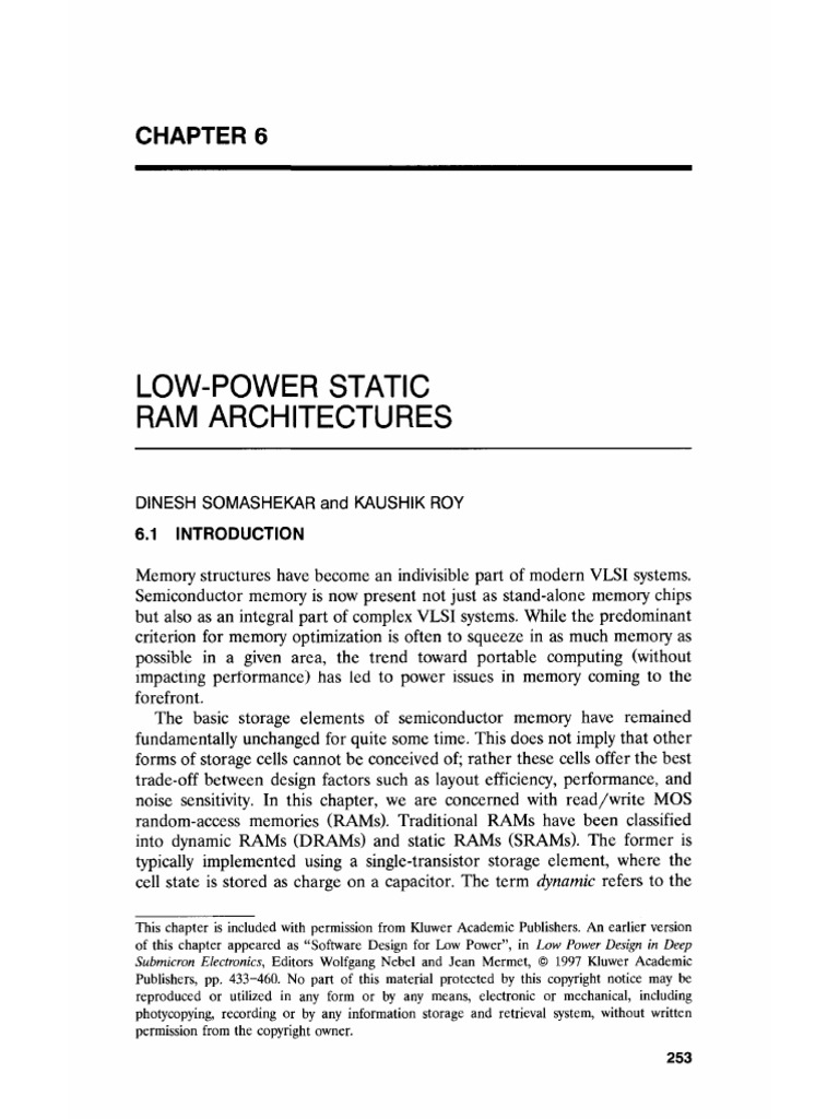 15 Low Power Static RAM Architectures | PDF