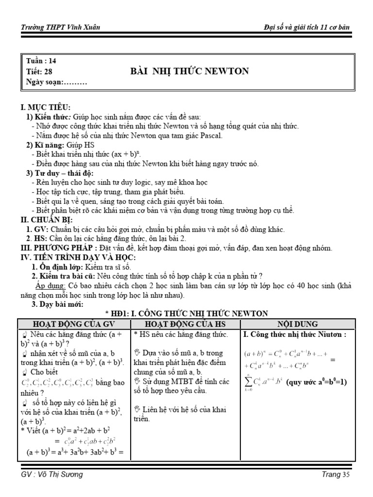 Bai Nhi Thuc NiuTon | PDF