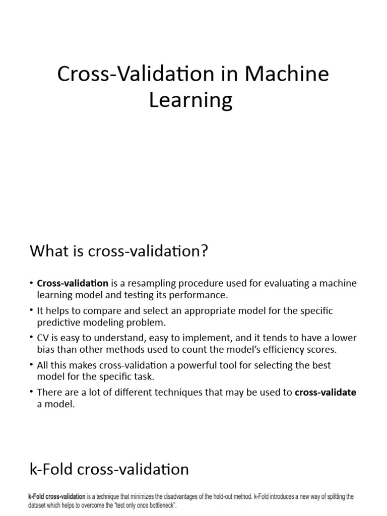 Cross-Validation Techniques in ML | PDF | Technology & Engineering