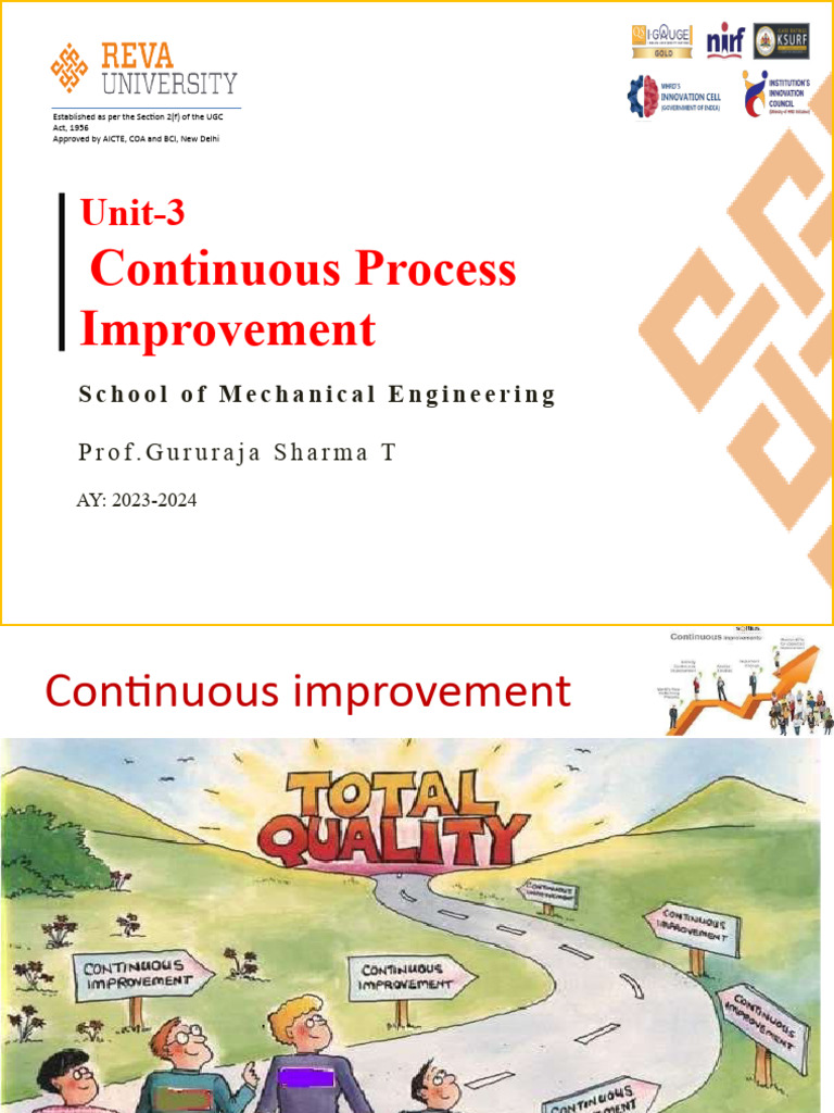 Unit-3 - Continuous Process Improvement | PDF | Iso 9000 | Quality Management