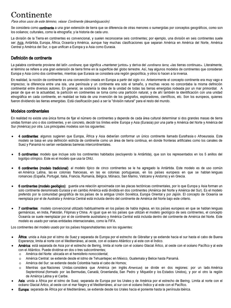 Continente | PDF | Continente | Geología