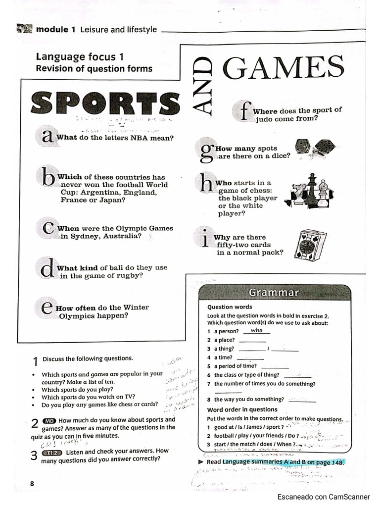 Sports and Games Quiz | PDF
