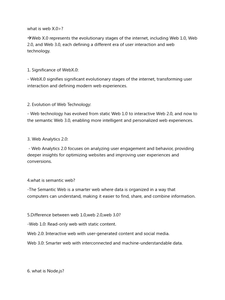 Web X.0 Viva Questions Chatgpt | PDF | Angular Js | World Wide Web