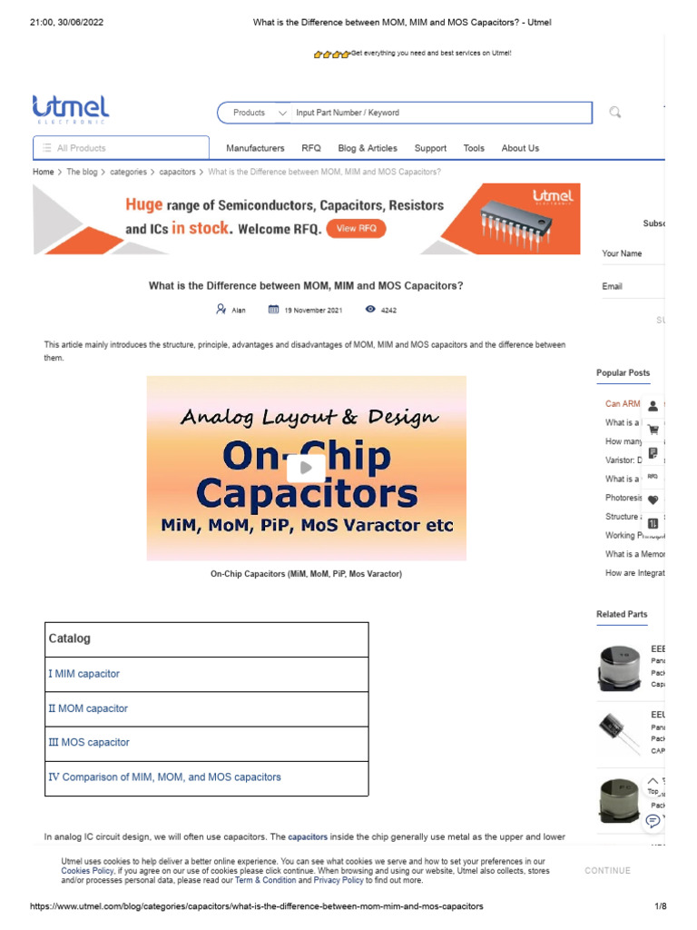 MOM, MIM, MOS Capacitors Explained | PDF | Mosfet | Field Effect Transistor