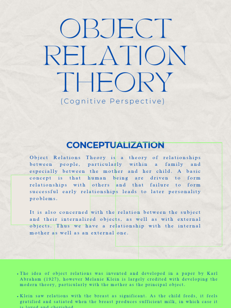 Lecture 9 Object Relation Theory Pdf Object Relations Theory Attachment Theory