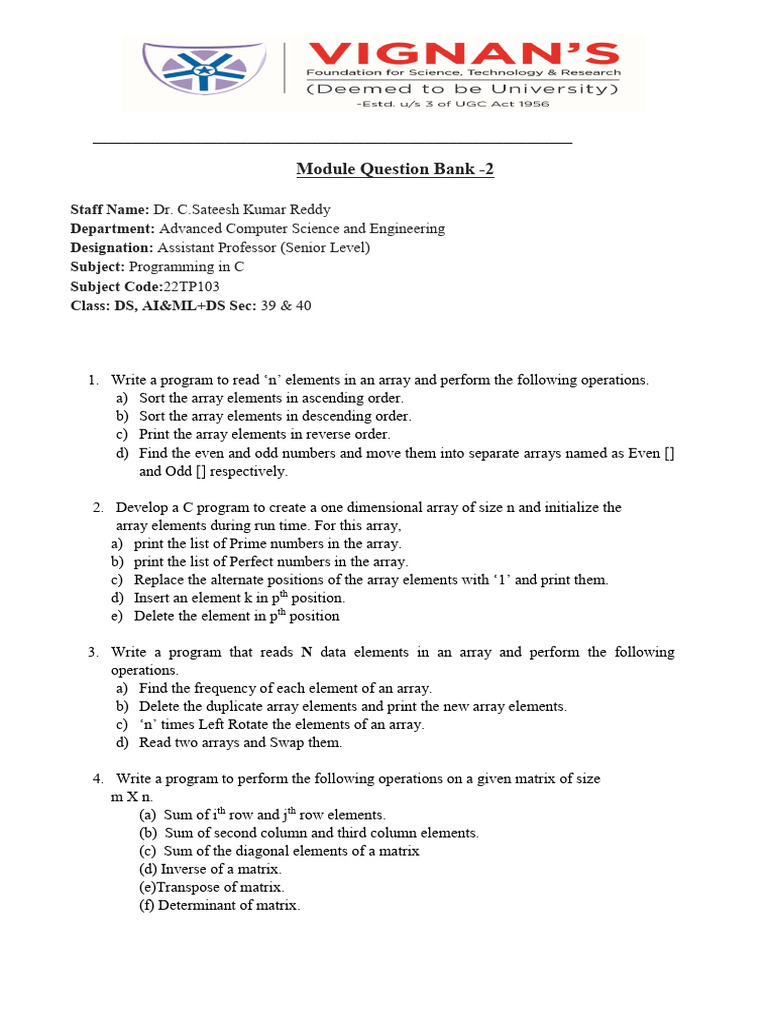 Module Bank 2 PC | Download Free PDF | String (Computer Science) | Matrix (Mathematics)