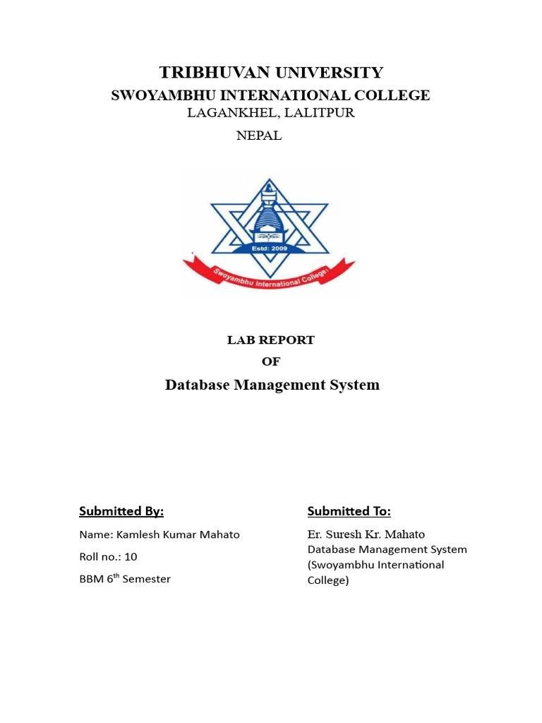 OS labreport_1 | PDF | Relational Database | Sql