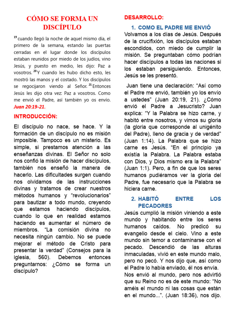 Cómo Se Forma Un Discípulo | PDF | Oración | Jesús