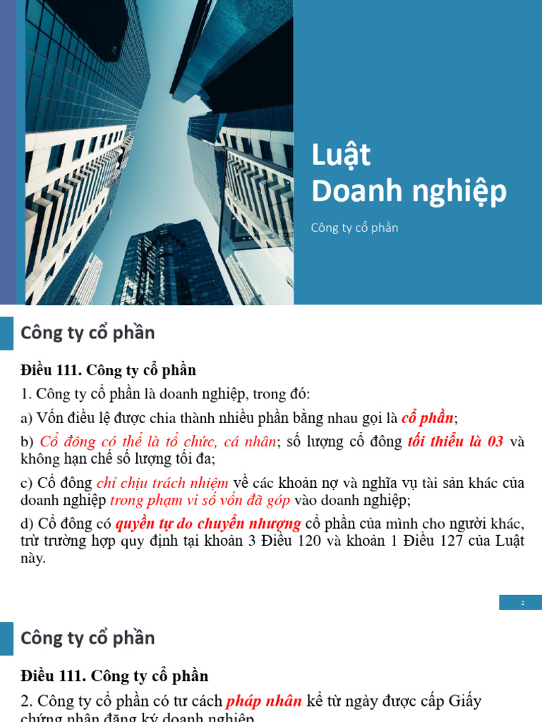 Buoi 5. Cong Ty Co Phan | PDF