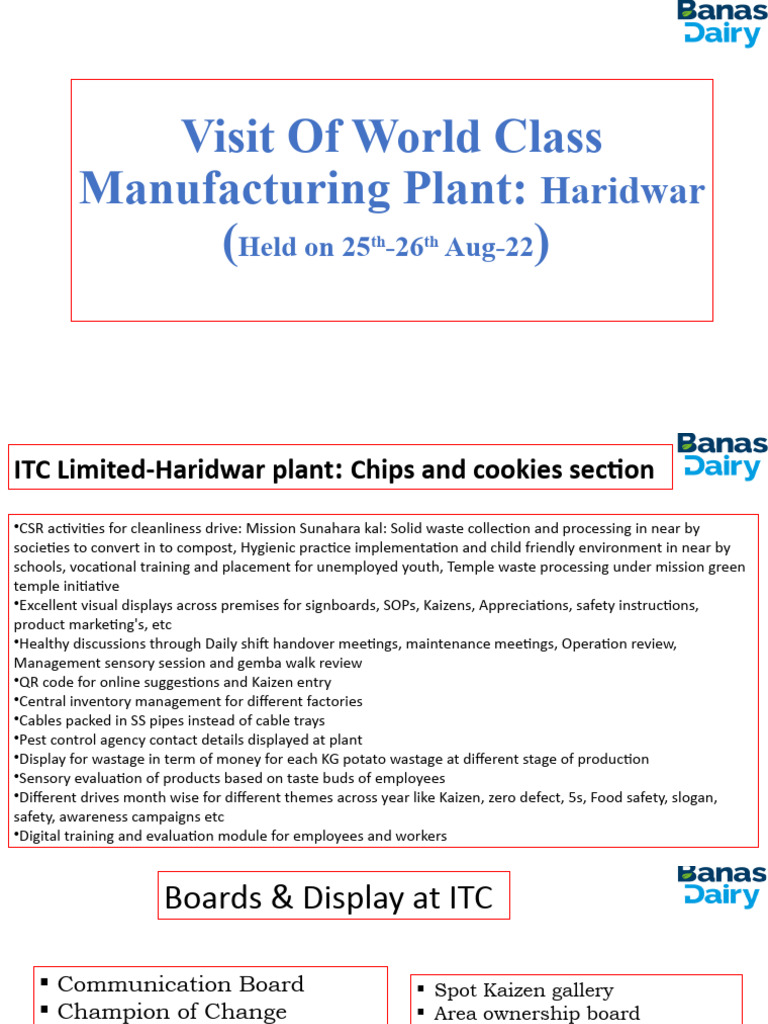 ITC Visit of WCM-Haridwar | PDF