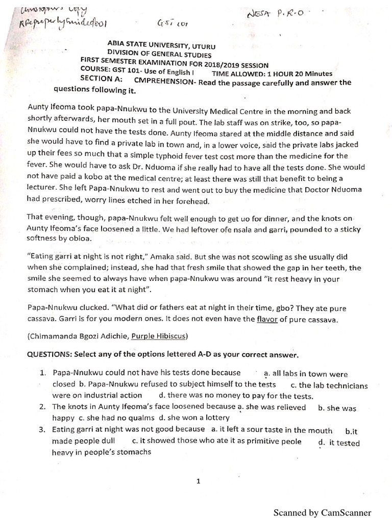 GST 101(Use of English) Past Question & Answer_-_(Samuel Nwogwugwu)ABSU ...