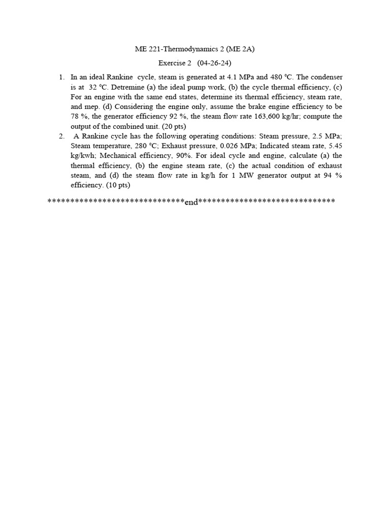 ME 221 - Exercise 2 | PDF