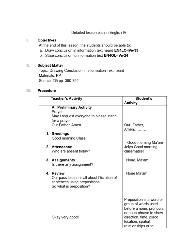 Drawing Conclusions in Texts | PDF | Preposition And Postposition ...