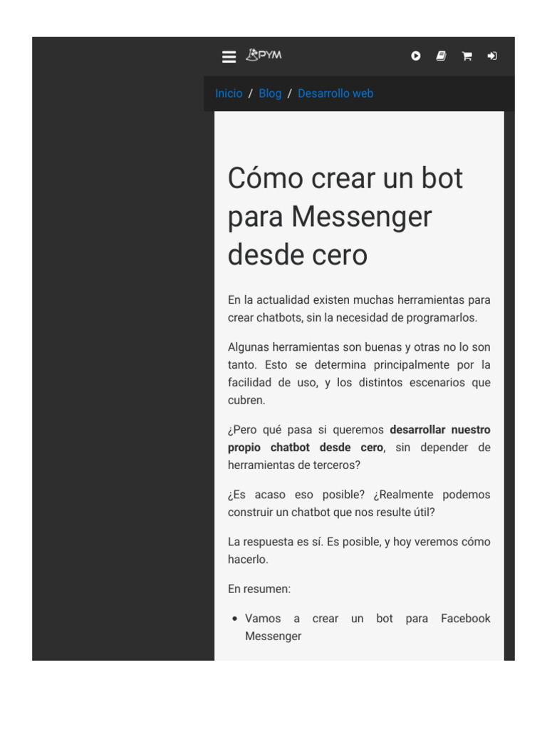 Crear un bot para Messenger con Python | PDF | Internet Bot | Facebook