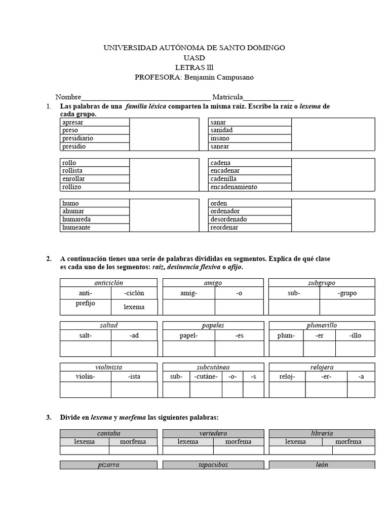 Let 113 Unidad 2 Modificada | PDF | Gramática | Vocabulario