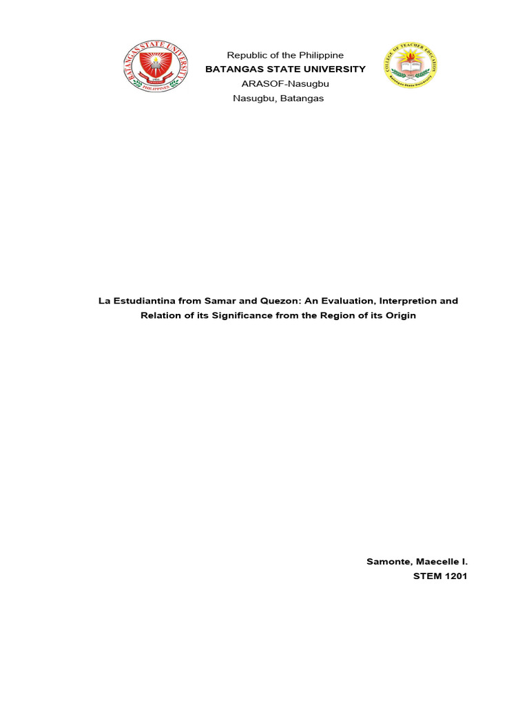 La Estudiantina Philippine Folk Dance Pdf Philippines Dances