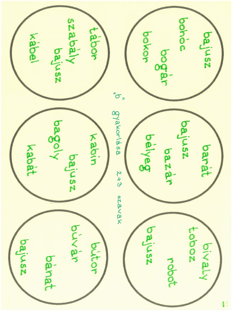 Dobble B Gyakorlása 2+3 Szavak | PDF