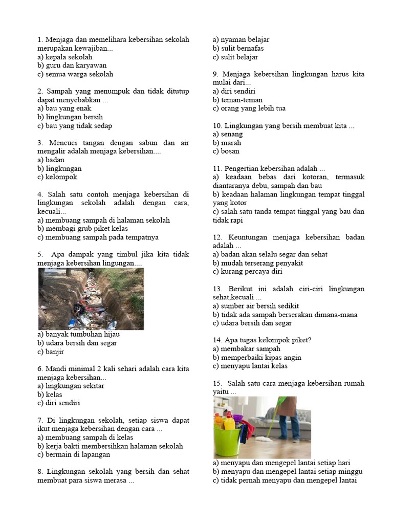 Pentingnya Menjaga Kebersihan di Sekolah | PDF