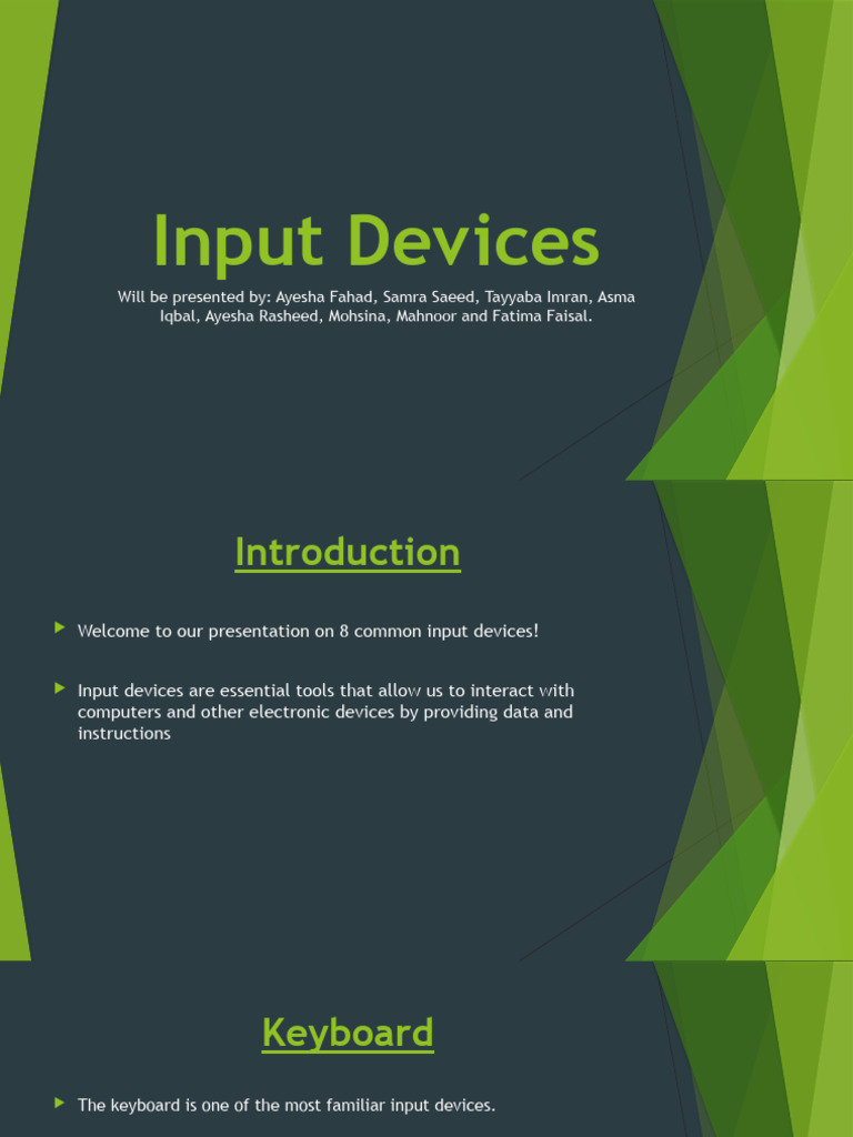 Input Devices | PDF | Touchscreen | Computer Hardware