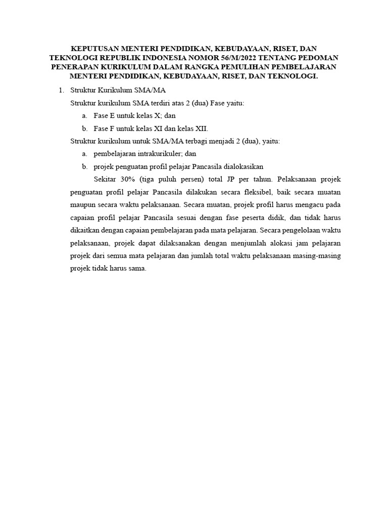 2 - Keputusan Menteri Pendidikan, Kebudayaan, Riset, Dan Teknologi 2 | PDF | Seni & Disiplin ...