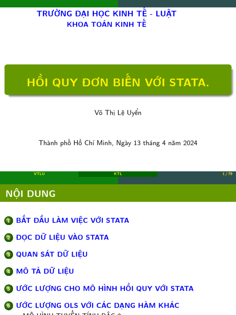 Hoi Quy Don Bien Voi Stata | PDF