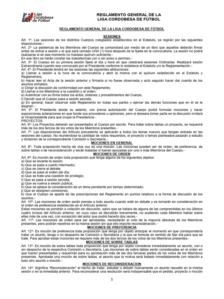 LCF Reglamento General | PDF | Apelación | Documento de identidad