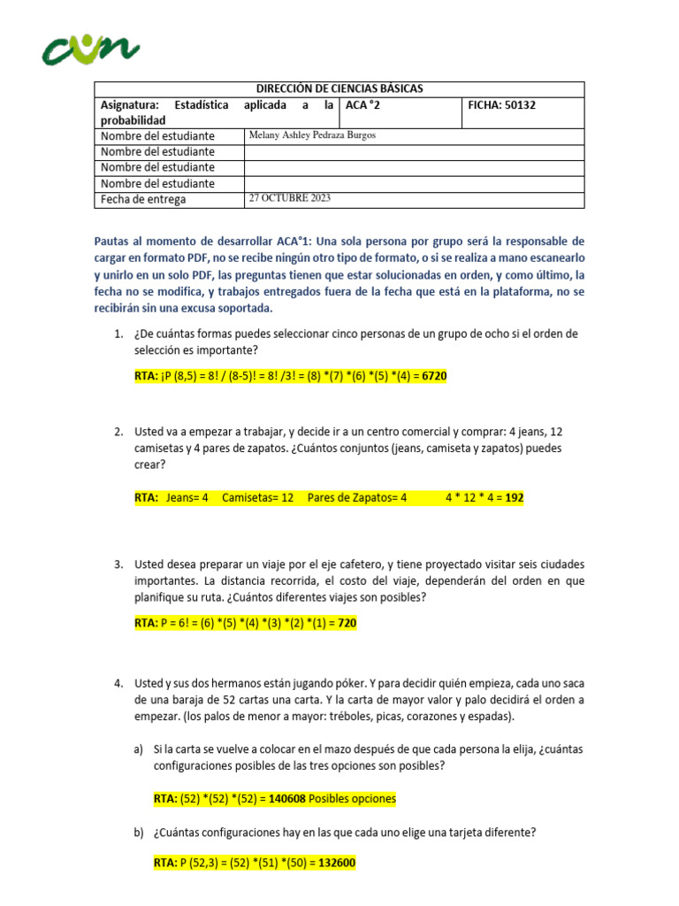ACA 2 RESUELTOO | PDF