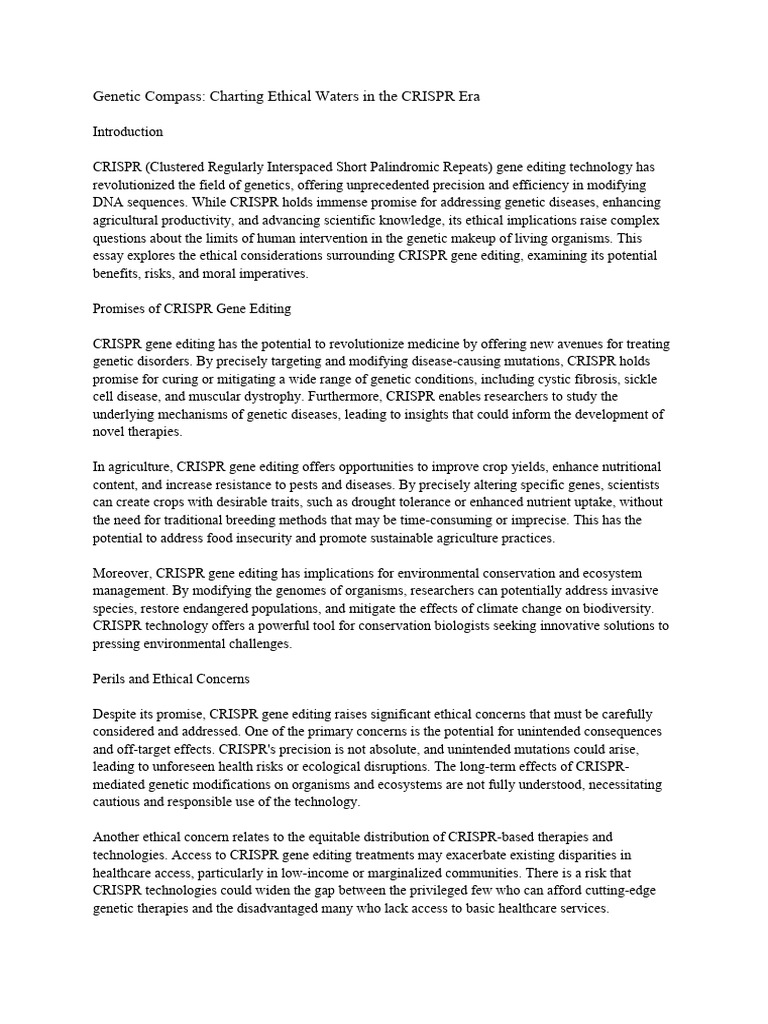 Genetic Compass-Charting Ethical Waters in The CRISPR Era | PDF ... Genetic Compass-Charting Ethical Waters in The CRISPR Era | PDF ...