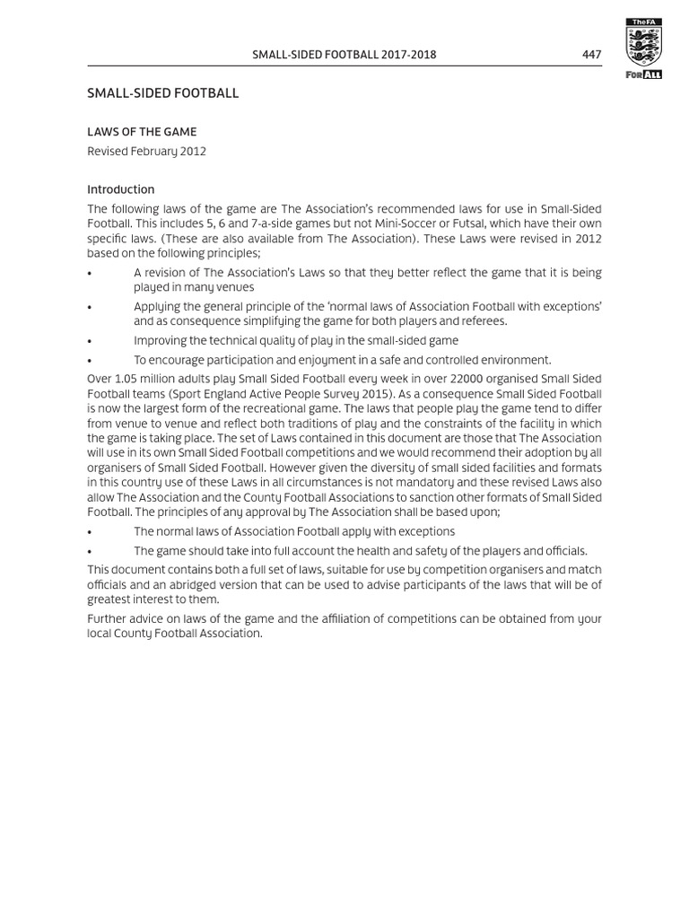 032_small-sided-football | PDF | Association Football | Football Codes