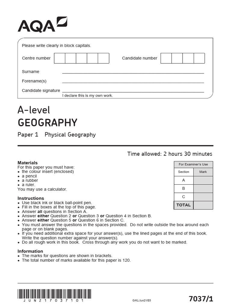 June 2021 QP | PDF | Coast | Earth Sciences