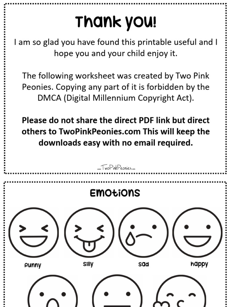 Emotions Coloring Page | PDF