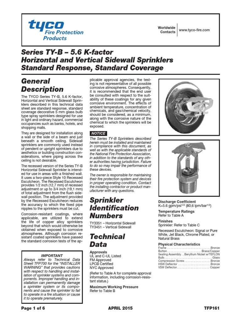 Dau Phun Sprinkler Tyco Ty B Ty3451ty3351 Tfp161!04!2015 | Download ...