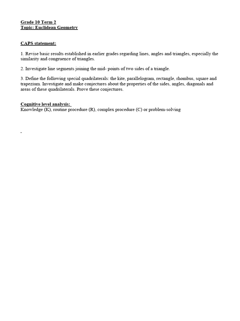 Euclidean Geometry Final Pdf Rectangle Triangle