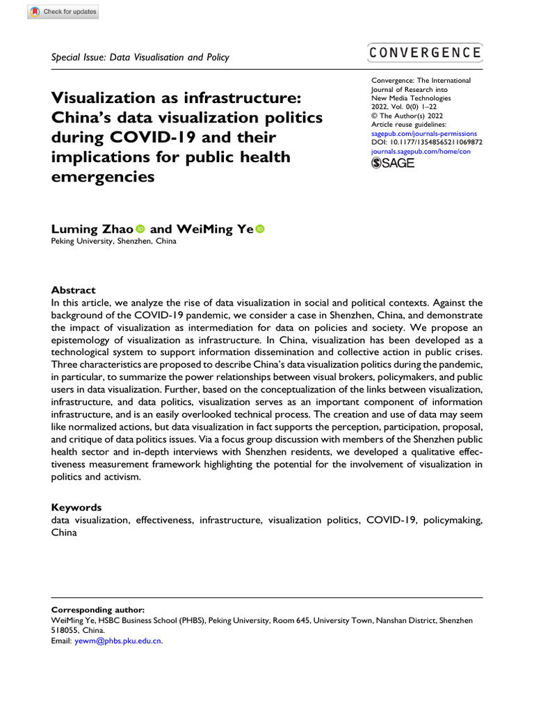 Visualization As Infrastructure: China 'S Data Visualization Politics ...