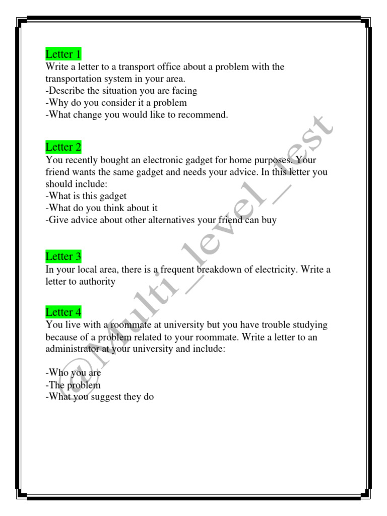 @multi Level Test Letters Tushgan | PDF