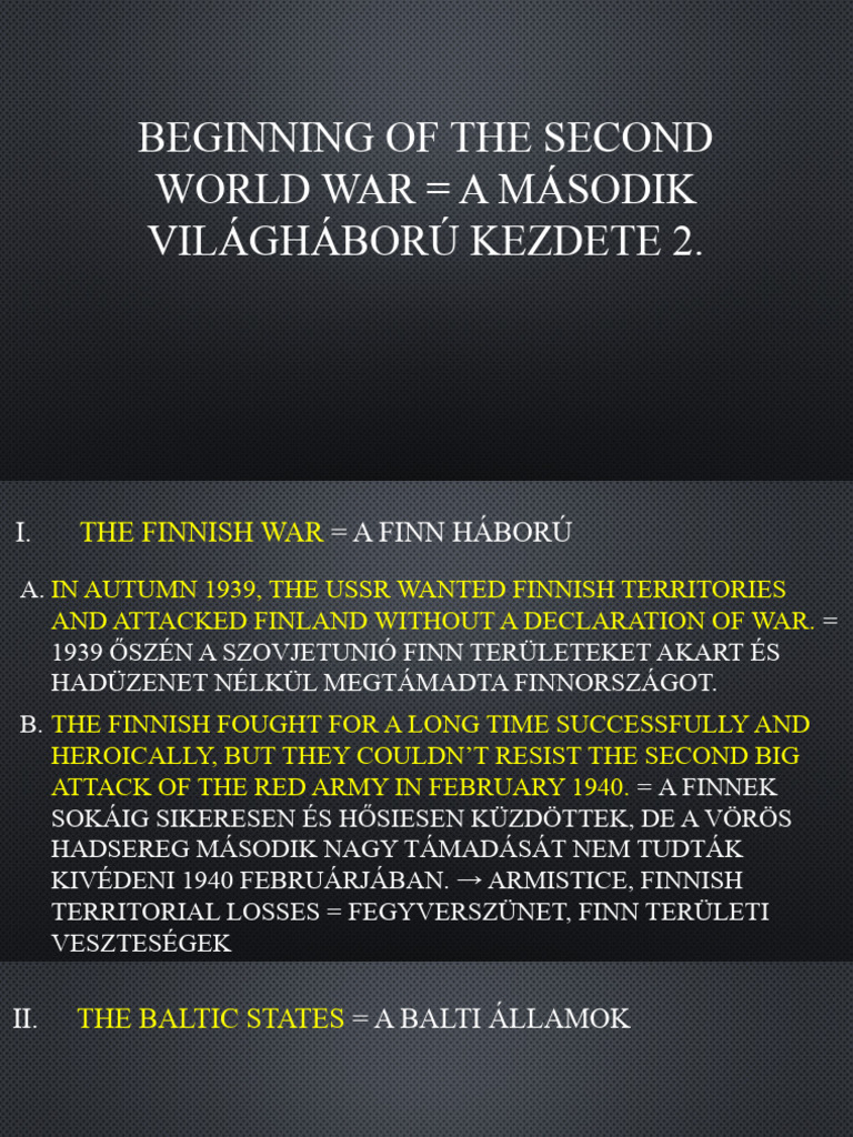 Beginning of The Second World War 2 | PDF