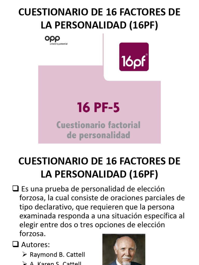 16PF 5 | Descargar gratis PDF | Sicología | Ciencias del comportamiento