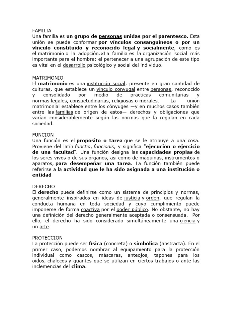 FAMILIA Concepto PDF Matrimonio Familia