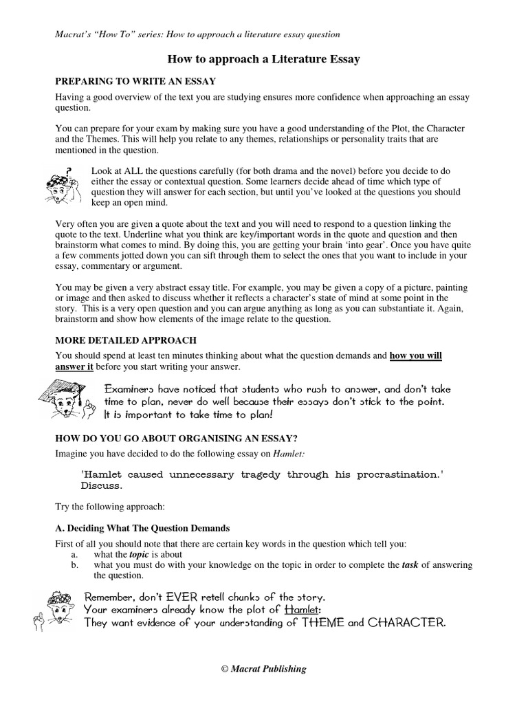 How To Approach A Literature Essay Question | PDF | Hamlet | Essays