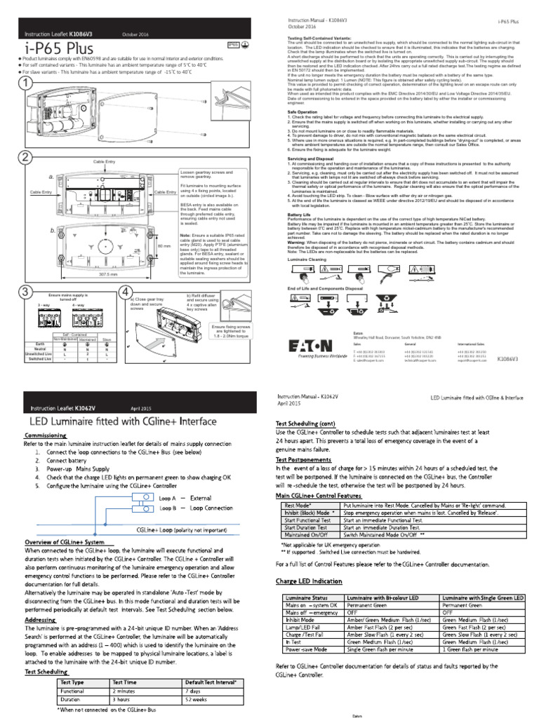 eaton-emergency-lighting-self-contained-safety-ip65plus-manual-en | PDF ...