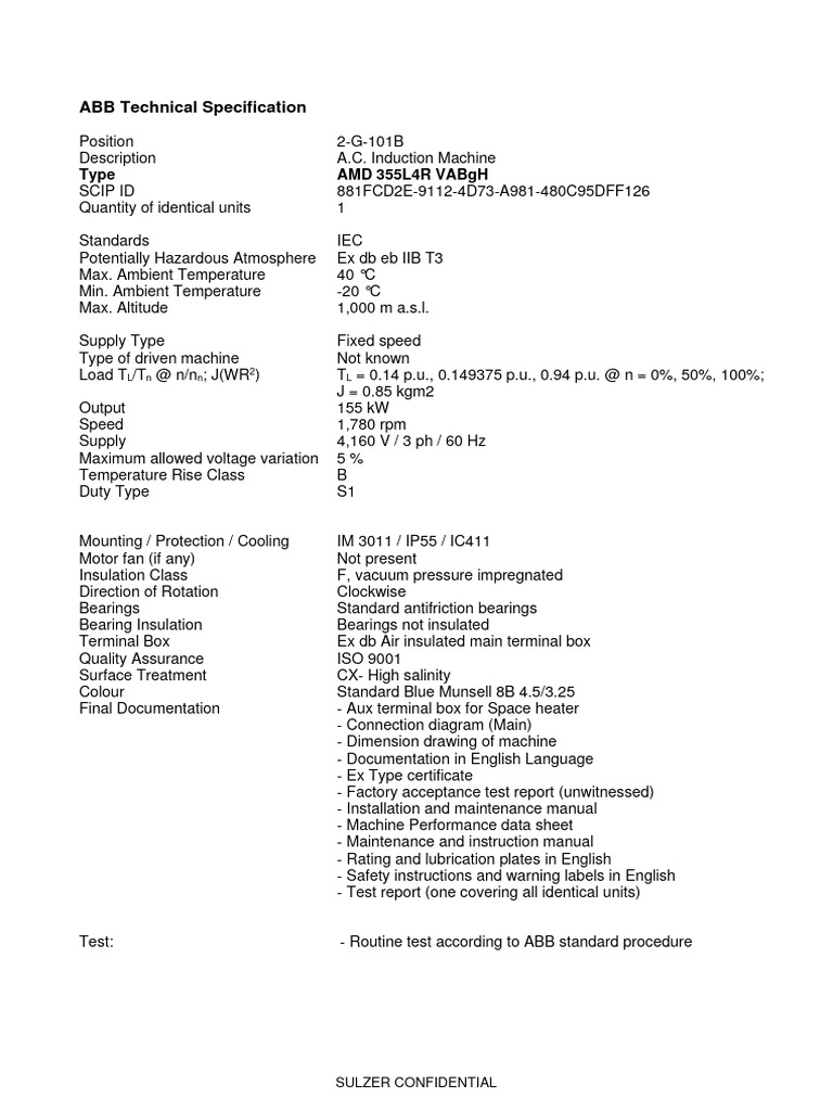 Appendix 15 - Motor datasheet | PDF | Electric Motor | Electrical Engineering